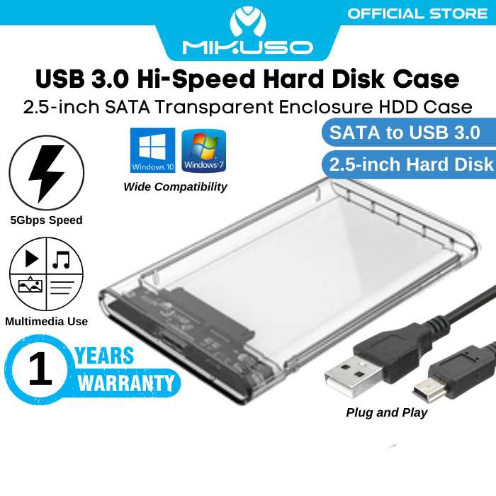 Mikuso 2.5" HDD Case High Speed 5Gbps | SATA to USB 3.0 2.0 2TB ...