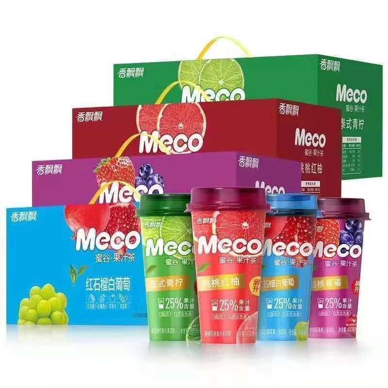 【香飘飘】蜜谷果汁茶-泰式青柠/荔枝百香/樱桃莓莓/红石榴白葡萄 400毫升 [XIANG PIAO PIAO] Teh Jus MECO ...