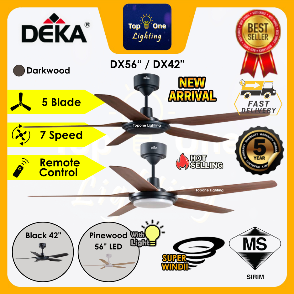 🔥FREE SHIPPING🔥 DEKA DX56” / DX42” DC motor Remote fan 8 Speed Turbo ...
