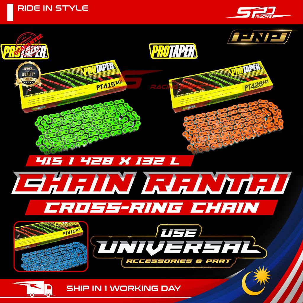 Chain Rantai Cross-Ring Protaper Chain 415 I 428 x 132L Universal Use ...