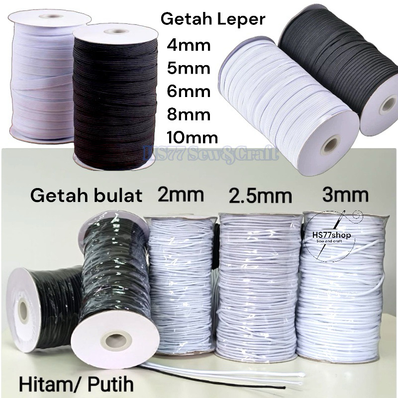 [ Jual 1 Gulung ] ( 8 size ) Getah kain kecil/ getah bulat/ round ...