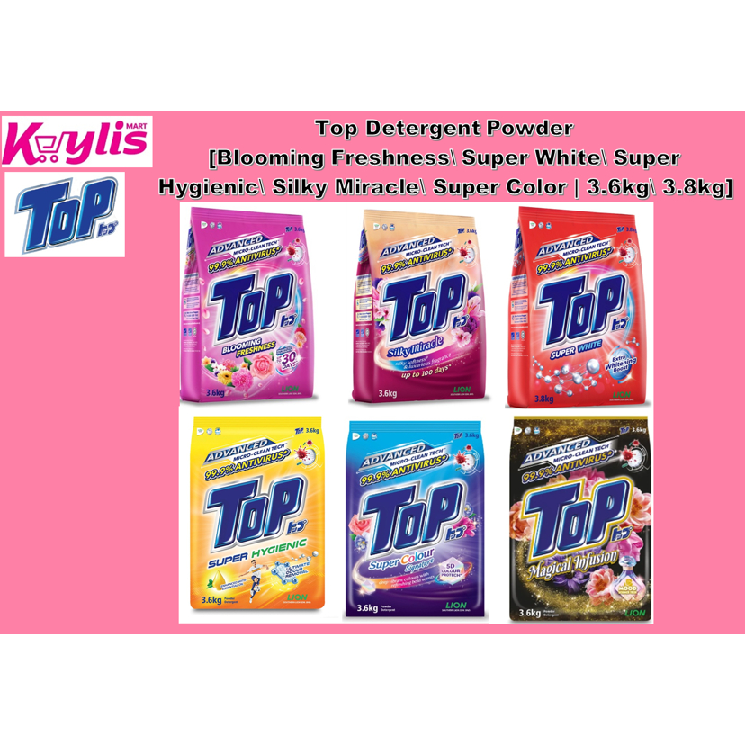 Top Detergent Powder [Blooming Freshness\ Super White\ Super Hygienic ...
