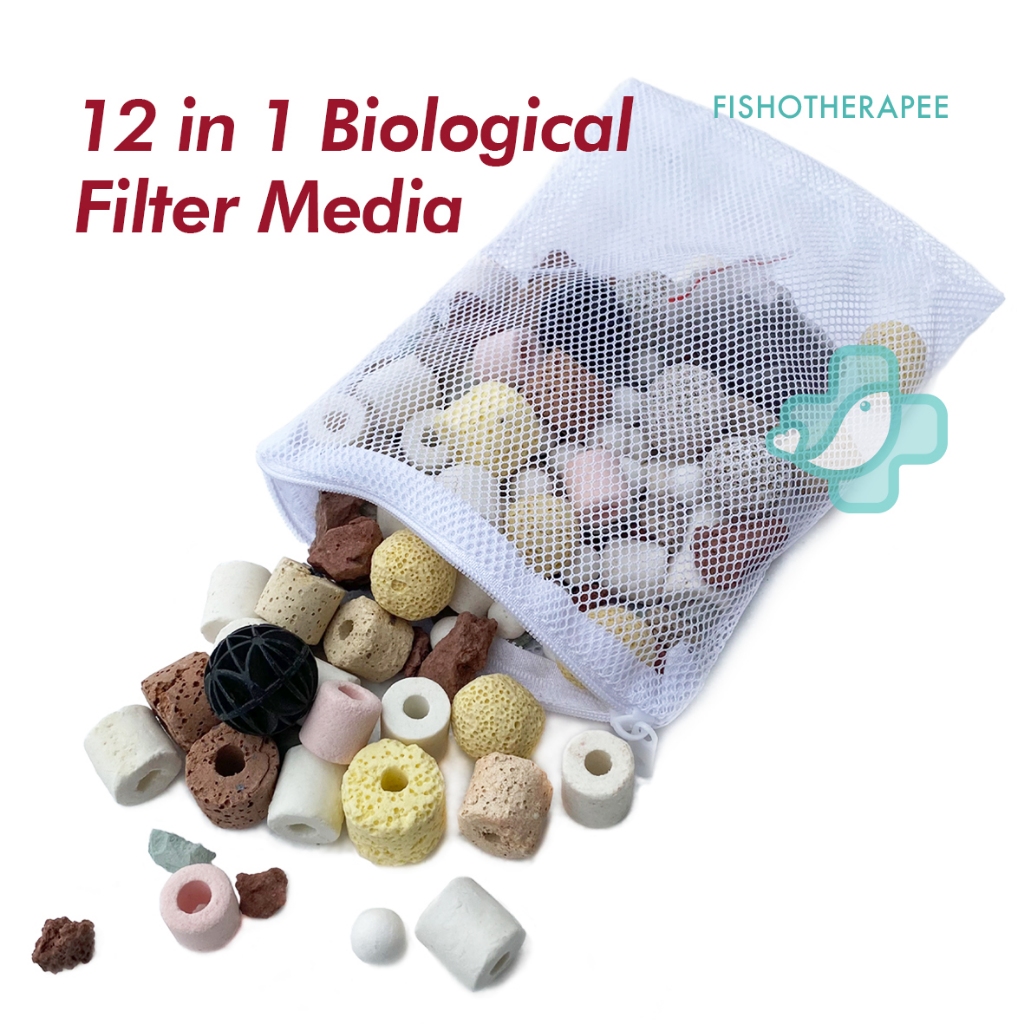 12 in 1 Aquarium Biological Filter Media 500g With Zip Netting Bag ...