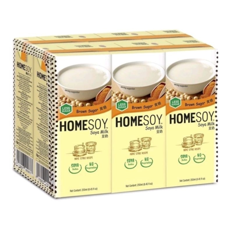 HOMESOY Soya Milk Susu 250ml x 6 Original | Honey Melon | Brown | No ...