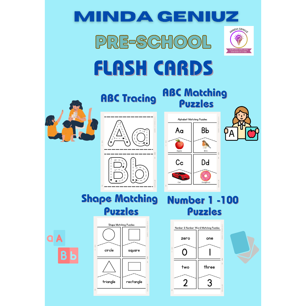 [PDF] Printable Flash Card PreSchool | 165 Cards | Tracing Alphabets ...