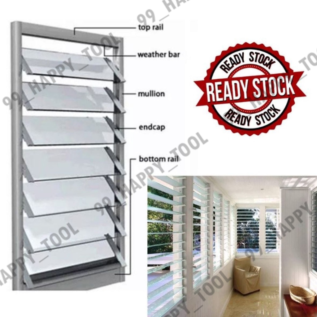 1 PAIR KINGKONG 8 Layers Blade Traditional Naco Window Local Louver Naco Single Double Blade ...