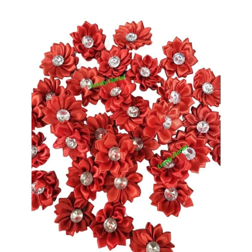 REBEN BUNGA SATIN FLOWER MANIK DIY FLOWER RIBBON 3D BUNGA TAMPAL GIFT ...