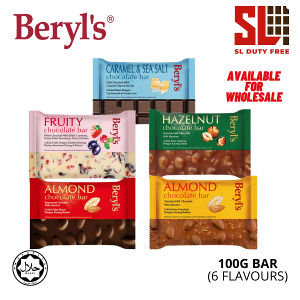 Beryl's Chocolate Bar Assorted Flavour 100g/160g (Hazelnut / Fruity / Nutty / Almond / Caramel ...