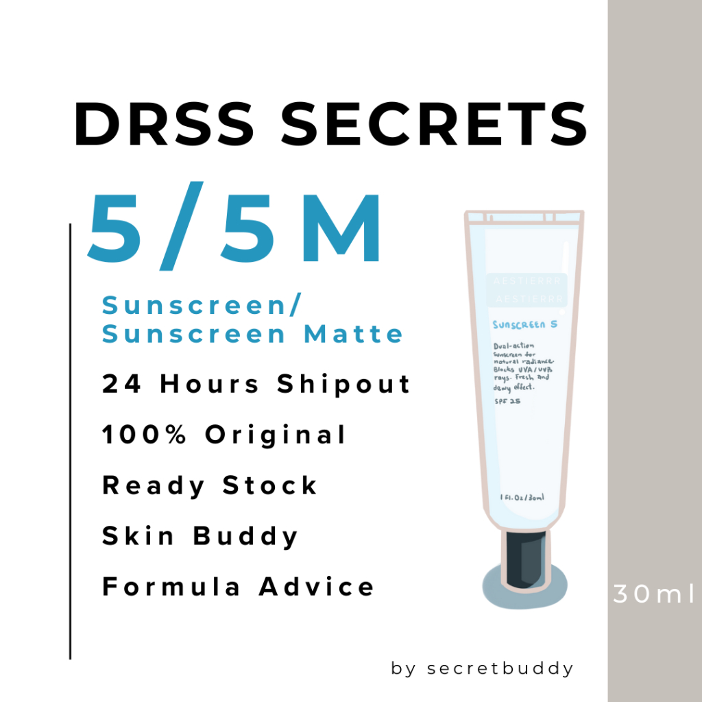 [24 Hours Ship Out] DRSS Secrets Sunscreen Glossy 5 Matte 5M 30ml ...