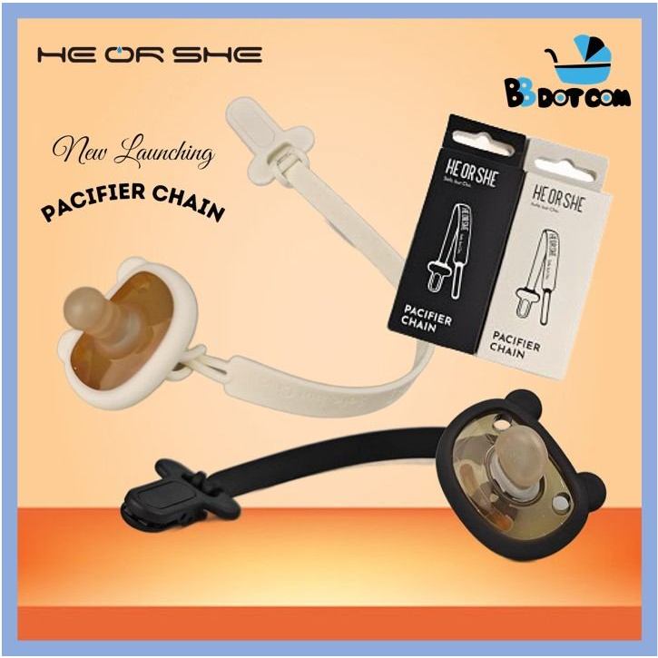 He or She Silicone Pacifier / Soother Chain - 1 Pcs ( Soother not ...