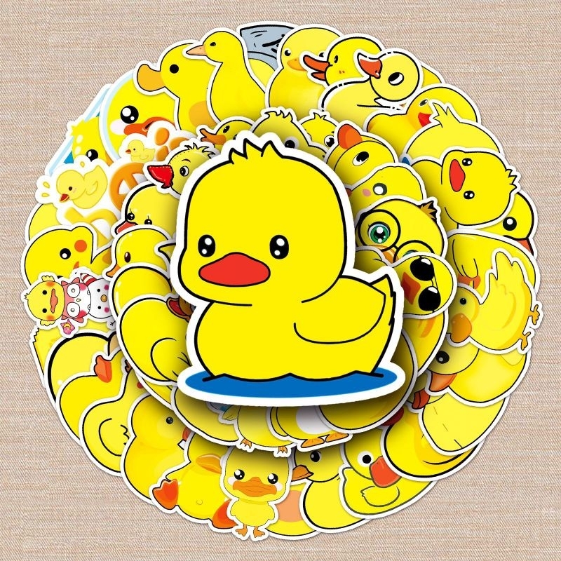 Yellow Duck Sticker Waterproof cute 50pc/set | Shopee Malaysia