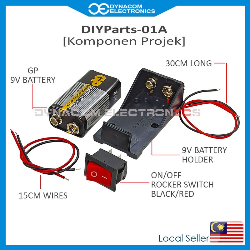 GP 9V Battery & 9V Battery Holder DIY Project [Bateri 9V & Pemegang ...