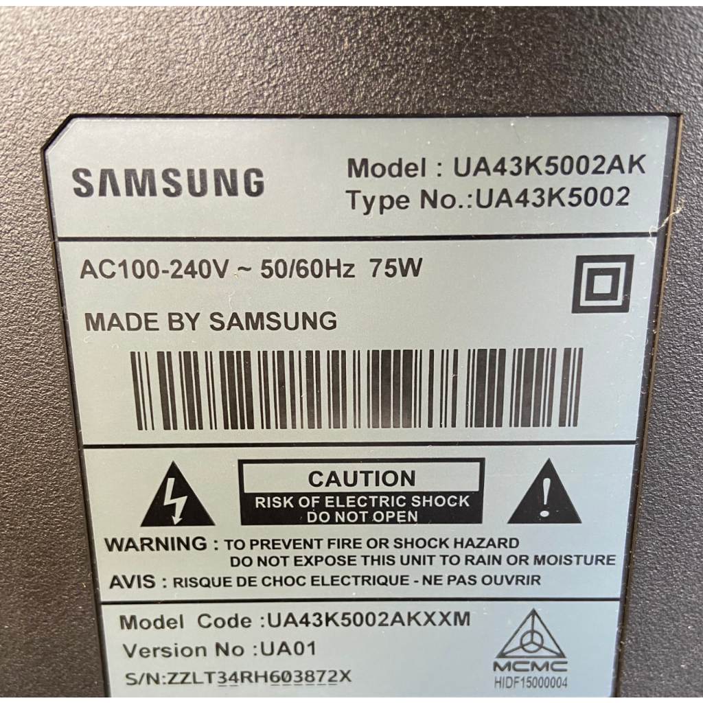 SAMSUNG UA43K5002AK ORIGINAL MAINBOARD / TCON / SWITCH BUTTON SENSOR TV PARTS | Shopee Malaysia