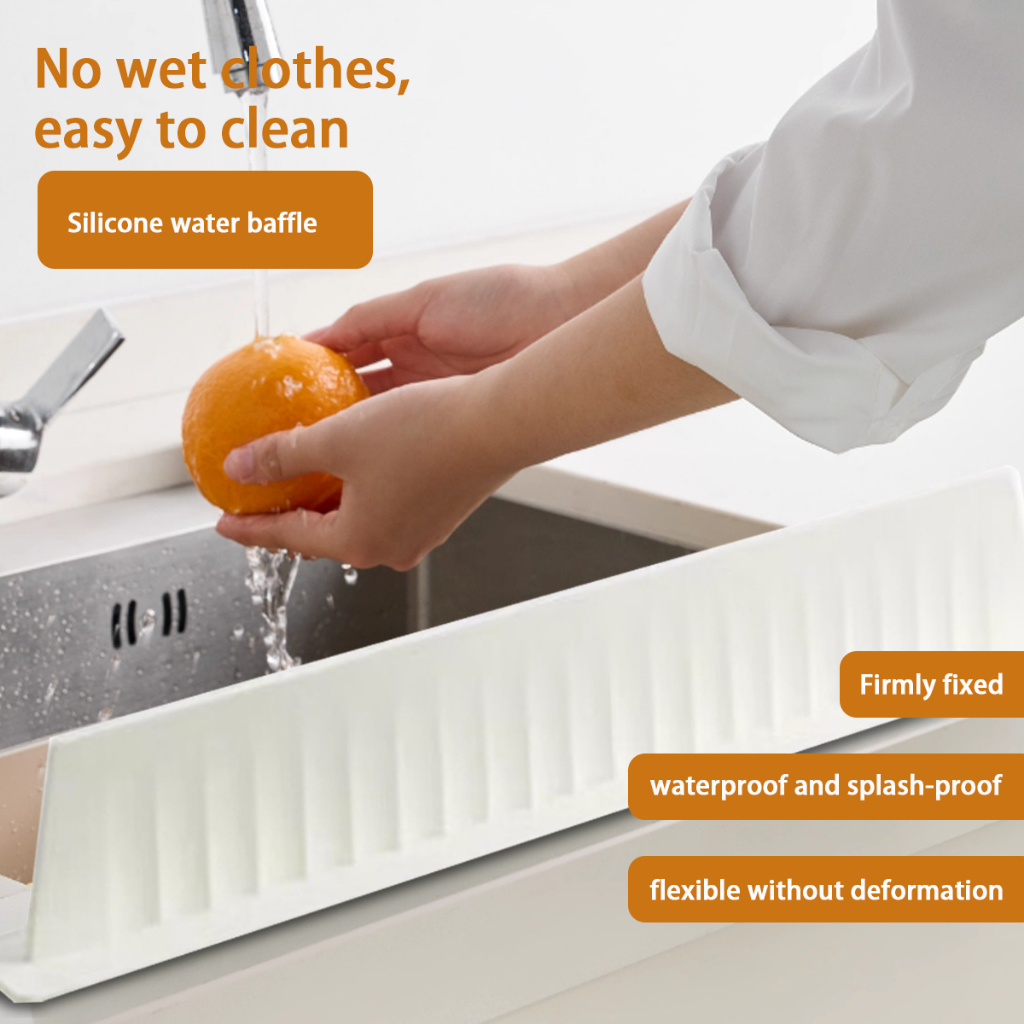 Kitchen Silicone Baffle Sink Countertop Water Baffle Household Sink ...
