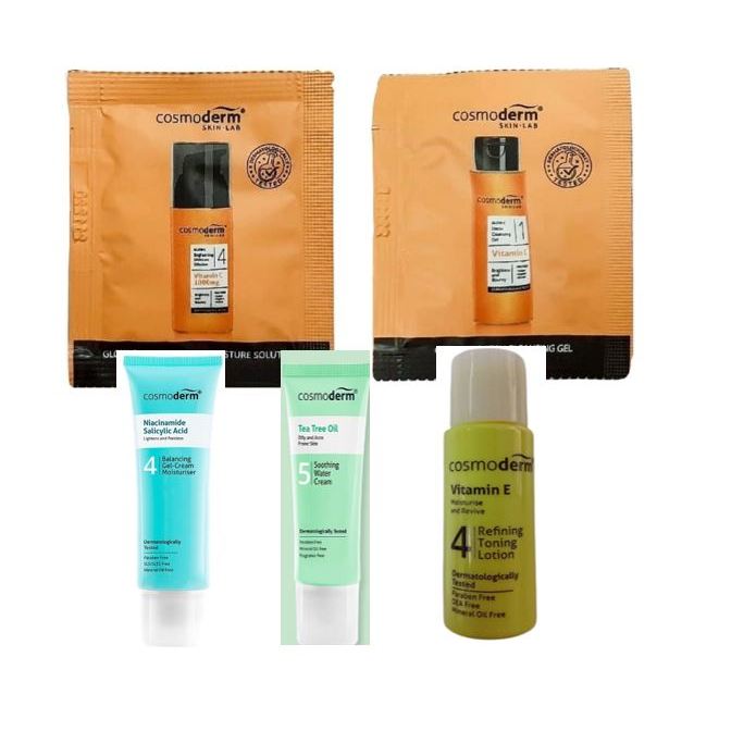 Cosmoderm Skin-lab Glow-C Detox Vitamin C set Niacinamide Salicylic ...
