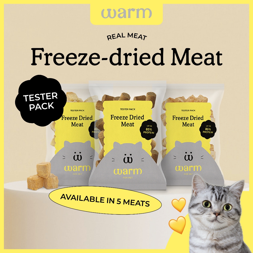 WARM FOR PET Freeze Dried Raw Meat Trial Premium Cat Food (Dry/ Treats ...