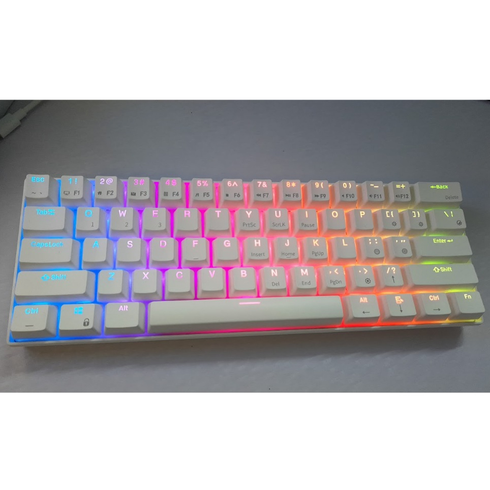 Royal Kludge RK61 Wireless Keyboard RGB White/Tanpa wayar Bluetooth/Rgb ...