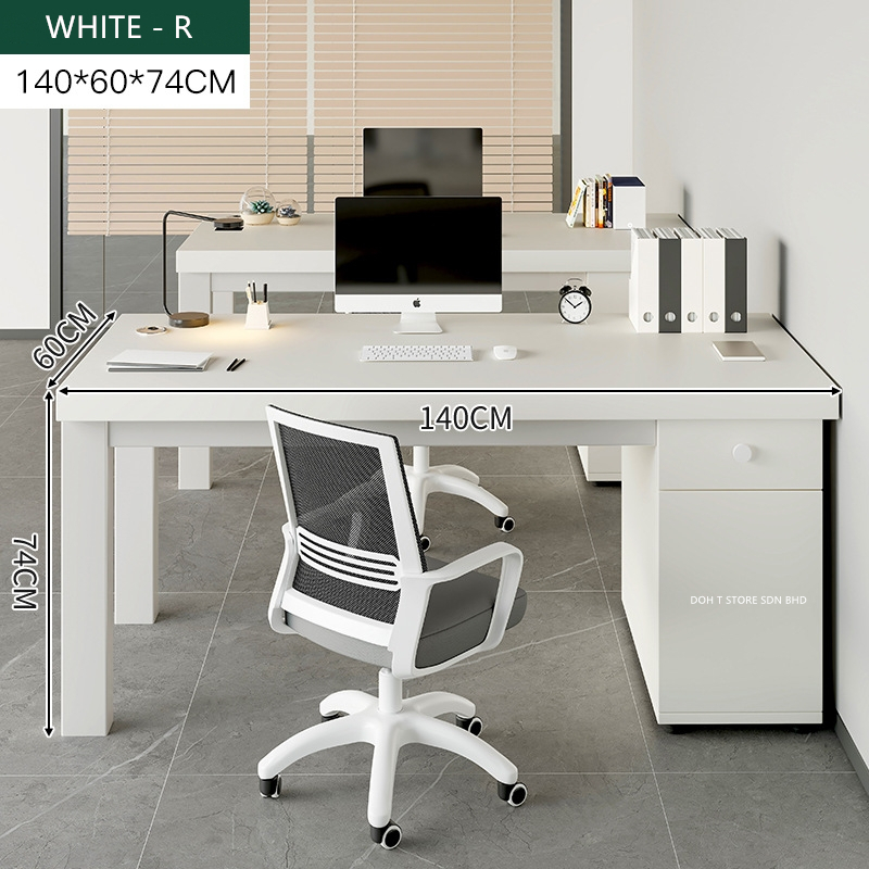 Modern Home Office Table with Drawer Storage 140cm Computer Desks ...