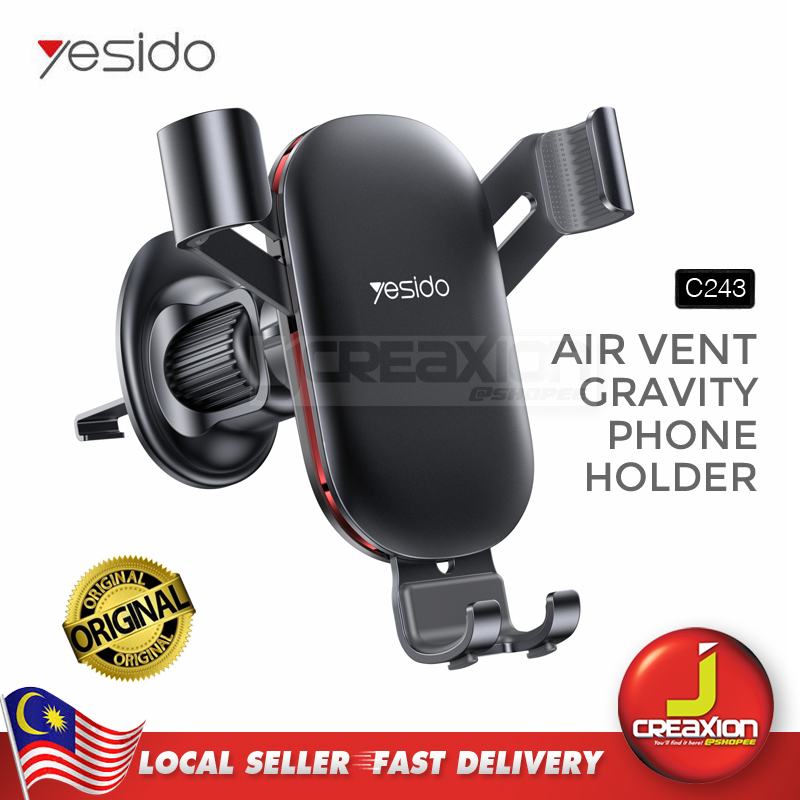 YESIDO C243 Gravity Linkage Air Vent Car Mount Phone Holder | Shopee Malaysia