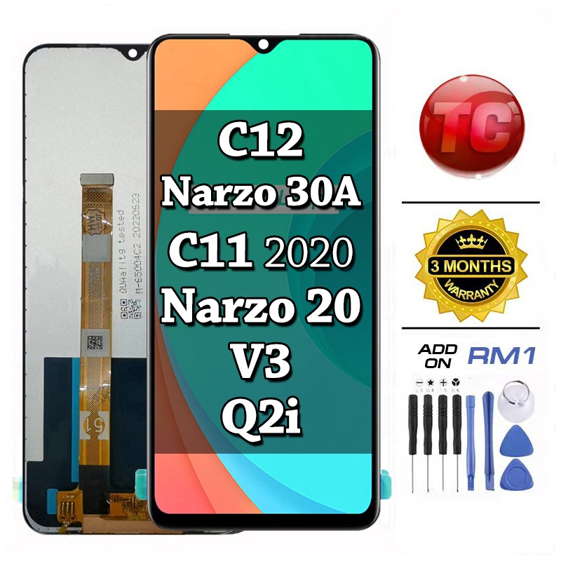 LCD REALME C12/ C11 2020/ Narzo 30A/ Narzo 20/ V3/ Q2i Compatible For Original Glass Touch ...