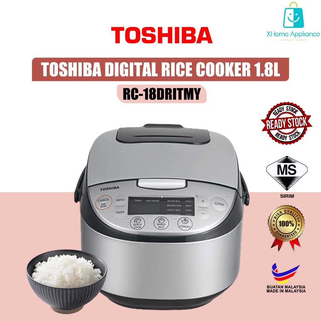 【READYSTOCK】TOSHIBA 1.8L Digital Rice Cooker RC-18DR1TMY (S) | Periuk ...