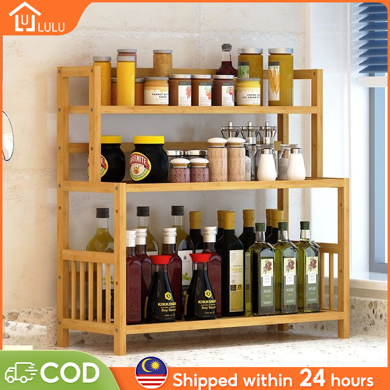 LULU Spice Rack Rak Dapur 4/3/2 Layers Kitchen Organizer Rak Storage ...