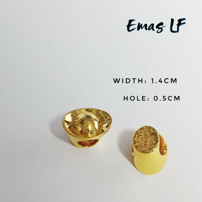 LF Emas 916 Hard Gold Ingot Bead Emas Original Ready Stock | Shopee ...