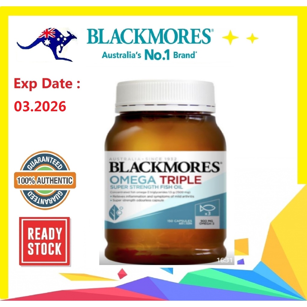 BLACKMORES Omega Triple Super Strength Fish Oil 150 caps | Shopee Malaysia