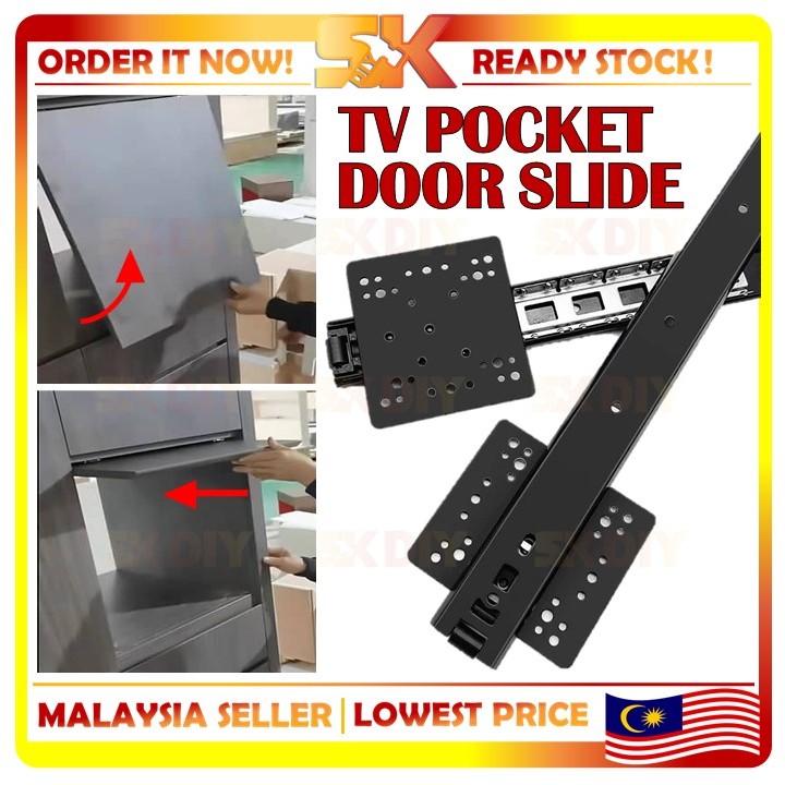🇲🇾 Conceal Invisible Folding Pocket Slide Pivot Door Rail Hardware ...
