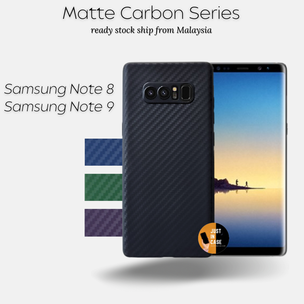 Samsung Galaxy Note 8 Note 9 Matte Carbon Fiber Flexible Soft Slim TPU ...