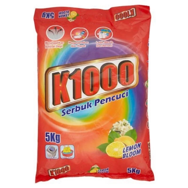 K1000 Detergent Powder 5kg- Lemon Bloom (Red) | Shopee Malaysia