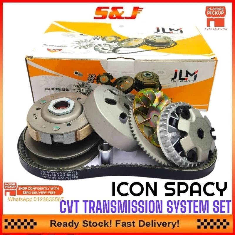 JLM ICON SPACY CVT PULLY SET FULL SET WITH BELT COMPLETE SET DRIVE FACE ...