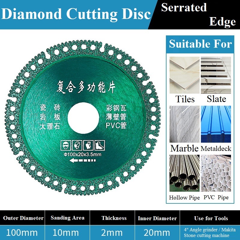 Diamond Cutting Disc(Serrated Edge) Mata Potong Kaca Multi-functional ...