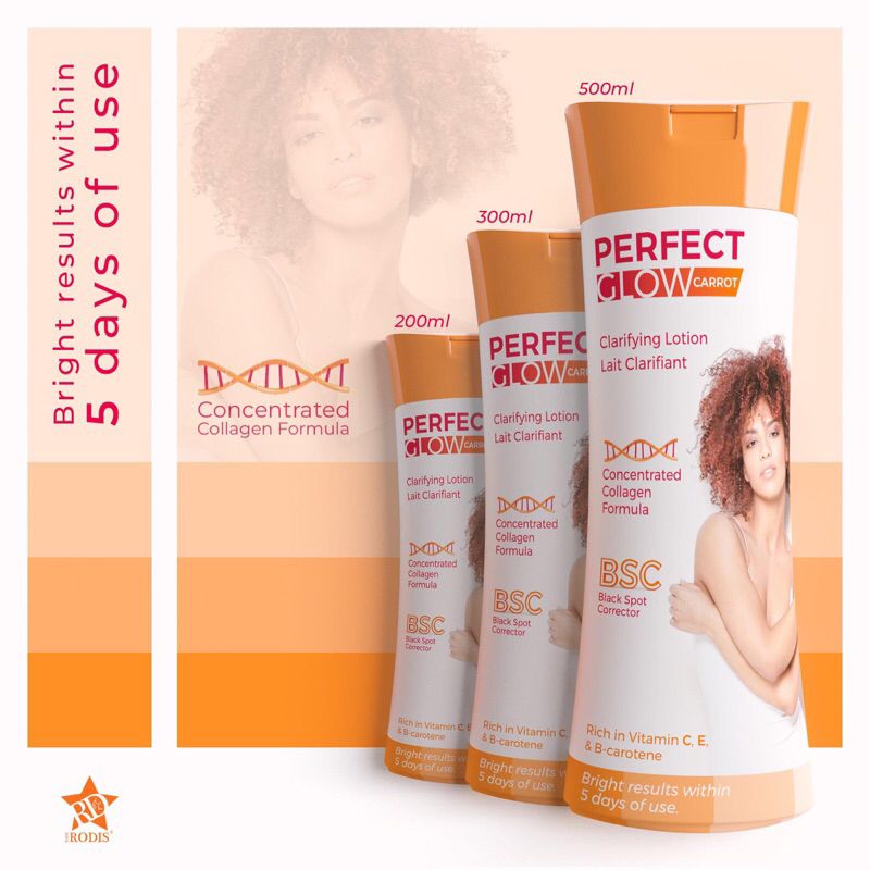 Perfect Glow Carrot Brightening Lotion 500ML With vitamins C E A B ...