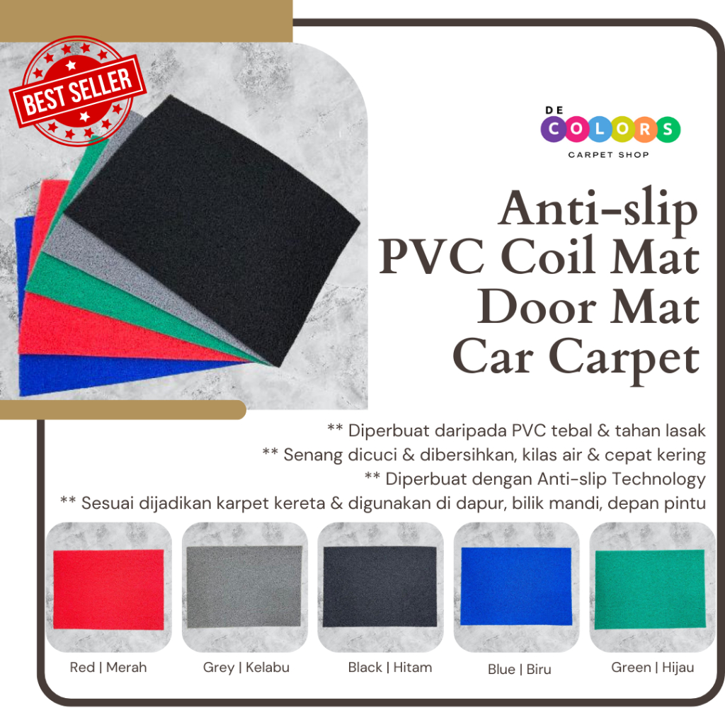Antislip Floor Mat PVC Coil Alas Kaki Kereta Getah karpet Lapik Kaki ...
