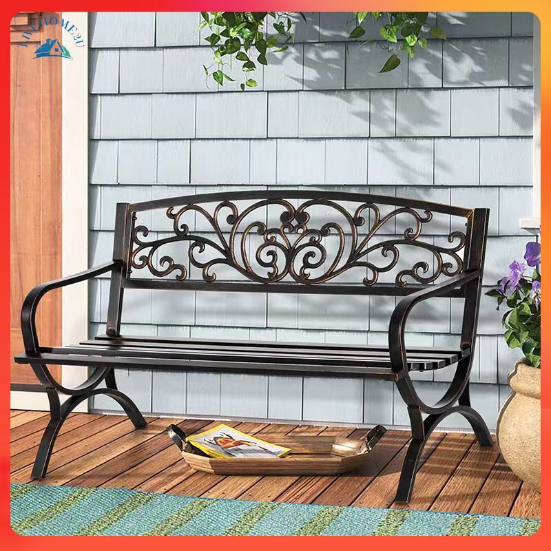 Outdoor Furniture Bench Classic Garden Chair Park Bench Metal Steel ...