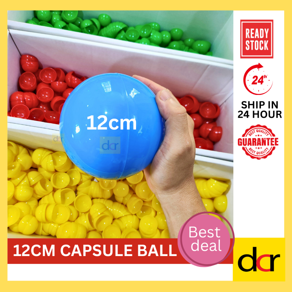 12cm/120mm Solid Colour Pastel Macaron Colour Transparent Capsule Ball ...