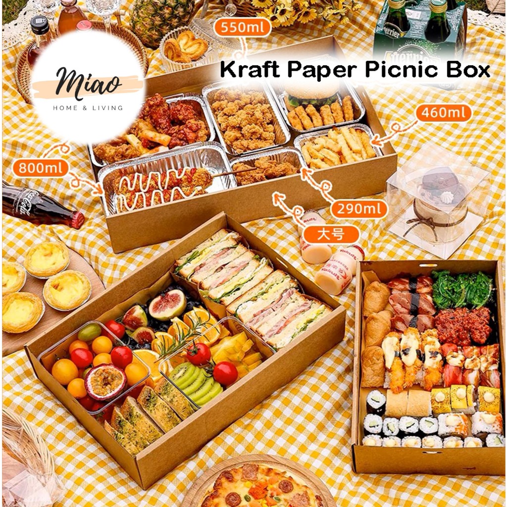 Kraft/White Paper Square and Rectangular Cake Box / Sandwich Box with ...