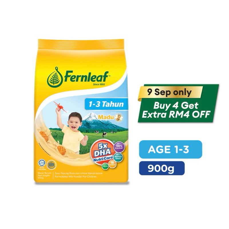 Fernleaf Milk Powder for Children 1 - 3 years Honey (900g) | Shopee ...