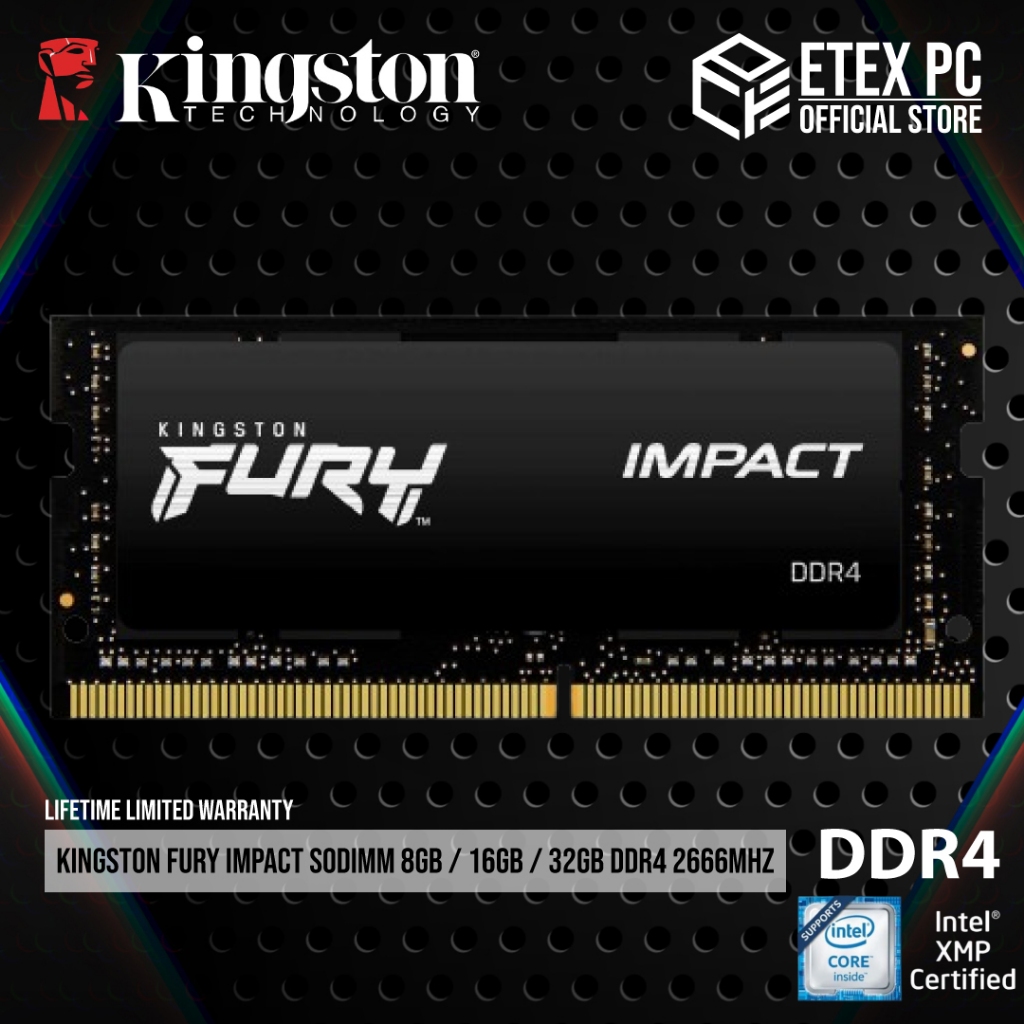 Kingston Fury Impact Sodimm 8GB / 16GB / 32GB DDR4 2666MHZ Memory Ram ( Laptop Ram ) | Shopee ...