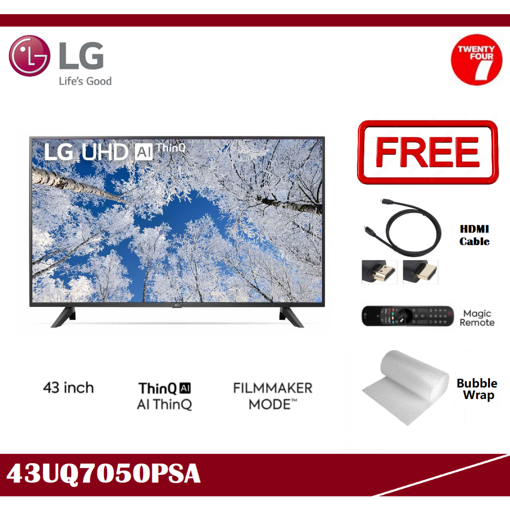 [ Delivered by Seller ] LG 43" inch UQ70 Series 4K Smart UHD TV with AI ...
