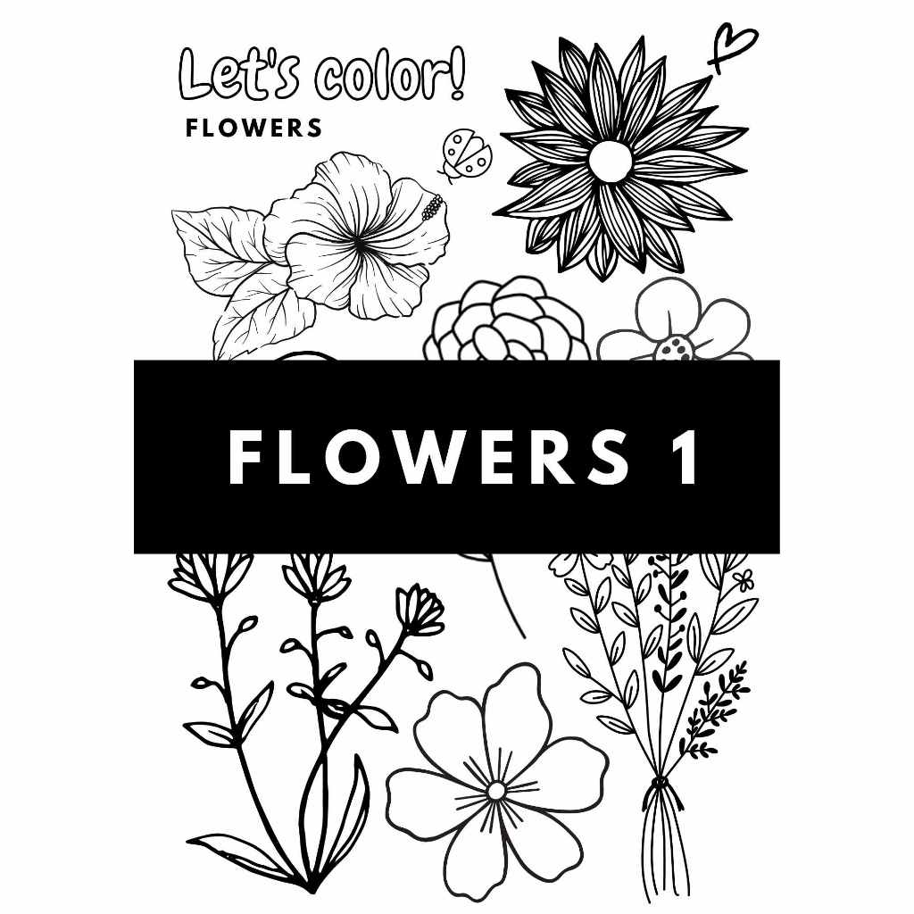 PDF Printable coloring page : FLOWERS | Shopee Malaysia