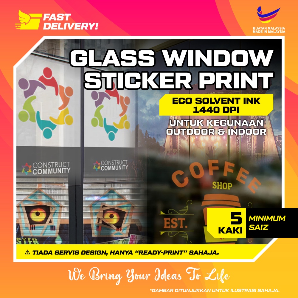 TRANSPARENT STICKER HARGA KILANG FOR INDOOR & OUTDOOR (CUSTOM DESIGN ...