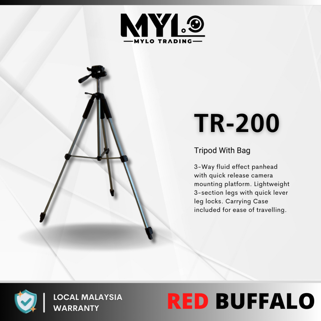 Red Buffalo TR-200 Tripod | Shopee Malaysia