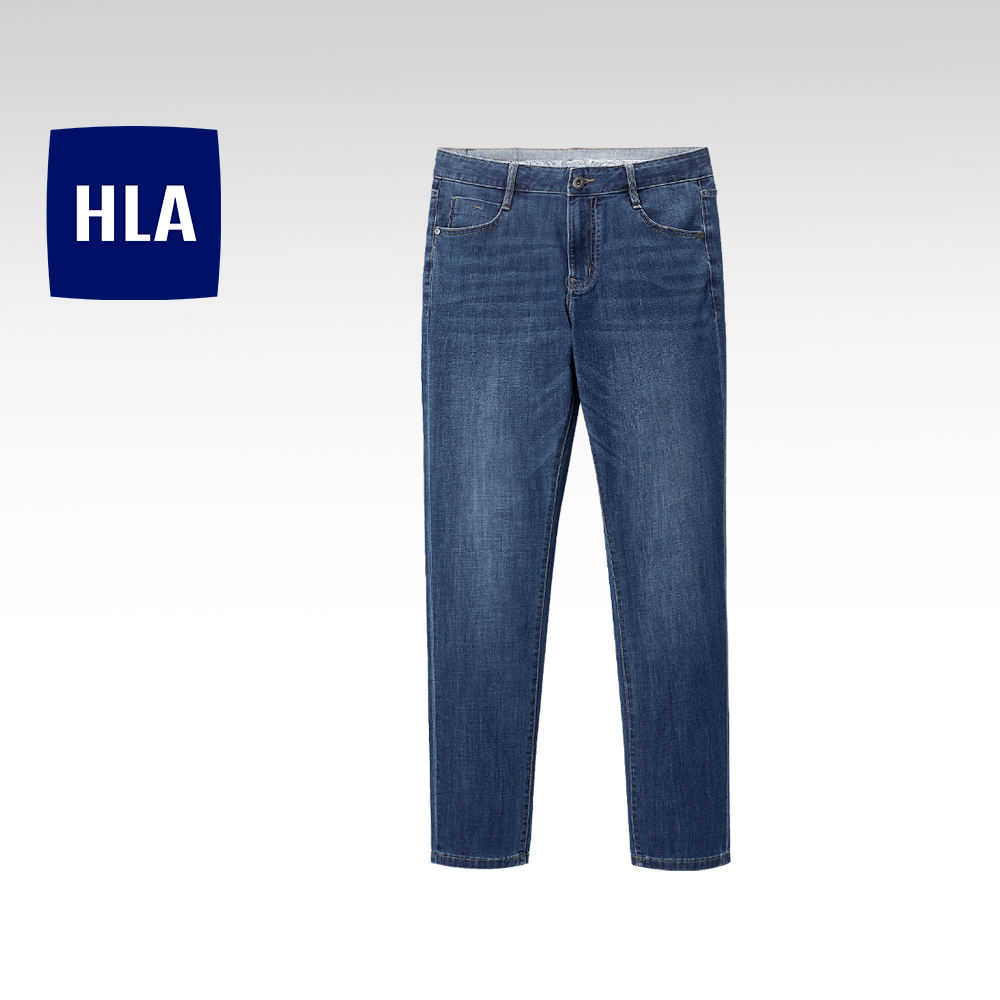 HLA Mid Waist Comfortable Straight Jeans Men-HKNAD1Y062A62 | Shopee ...