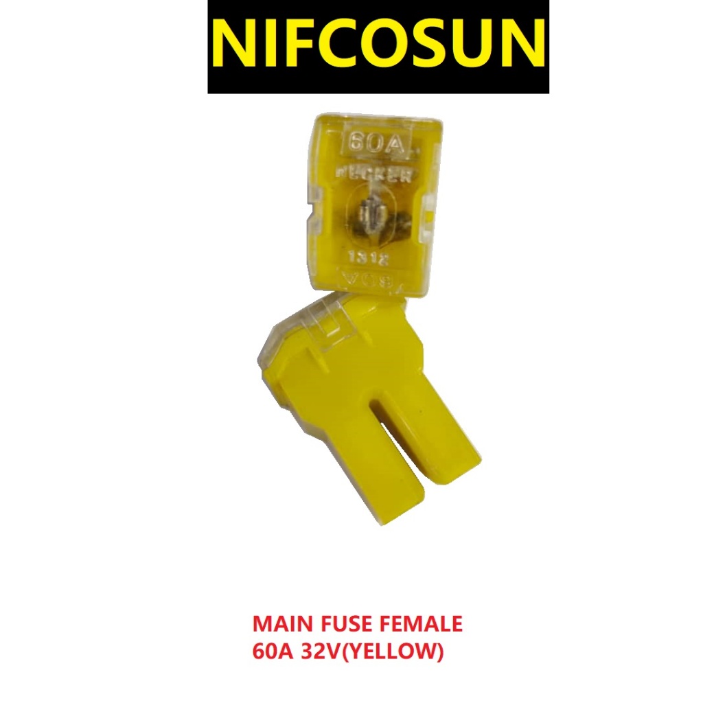 [READY STOCK] AUTOMOBILE CAR MAIN FUSE FEMALE 60A 32V (YELLOW) | Shopee ...