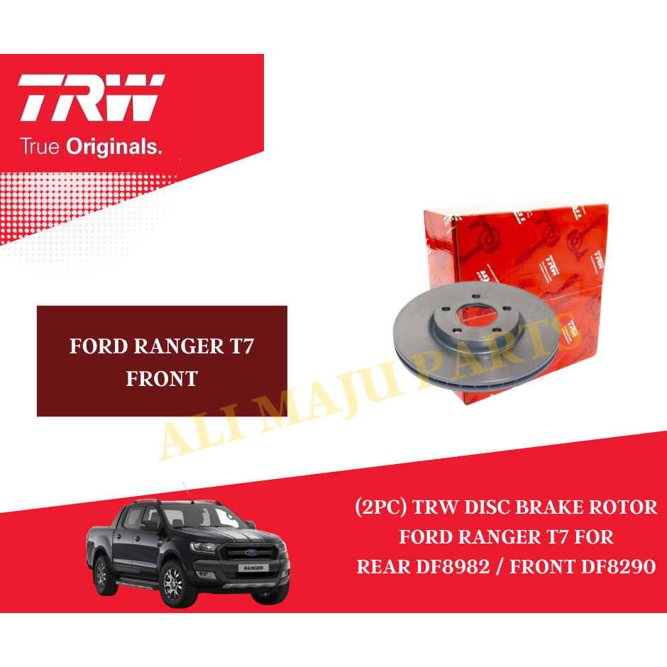 (2pc) TRW Disc Brake Rotor Ford Ranger T7 For Rear DF8982 / Front ...