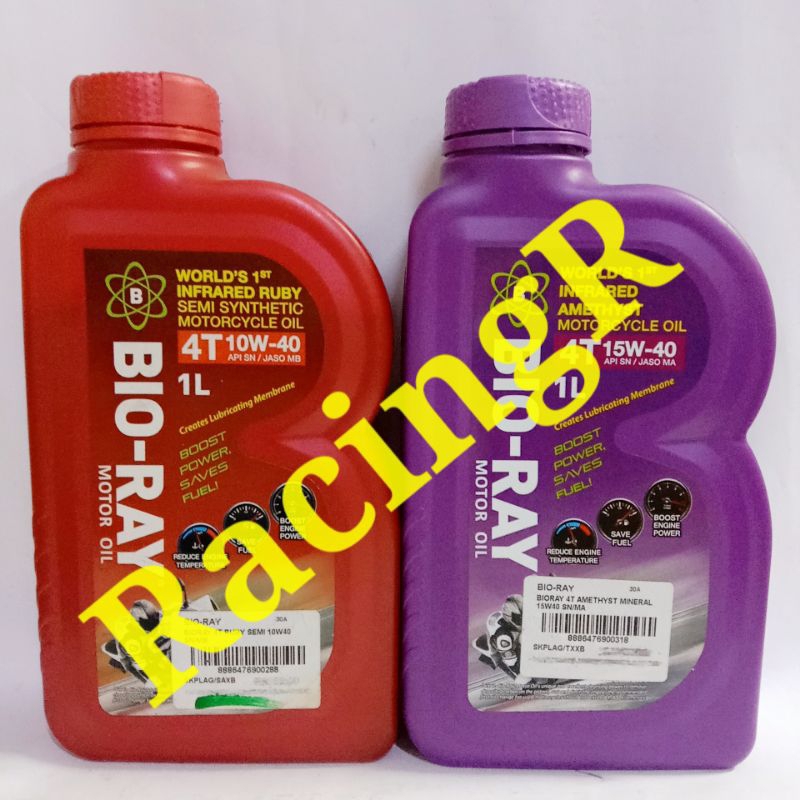 BIO-RAY MINYAK HITAM 4T MOTORCYCLE ENGINE OIL 15W40 10W40 SAE-40 1L 1 ...