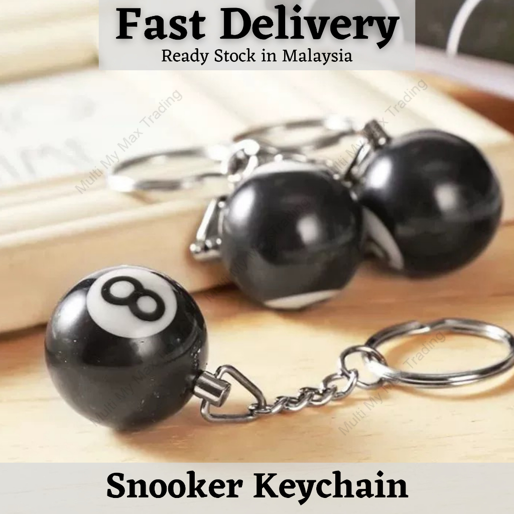 Fashion Creative Billiard Pool Keychain Souvenir Snooker Key Ring Black ...