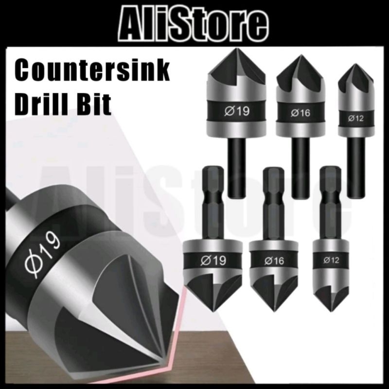 ALi Countersink Boring 3pcs 90"degree Countersink Drill Bit Wood ...
